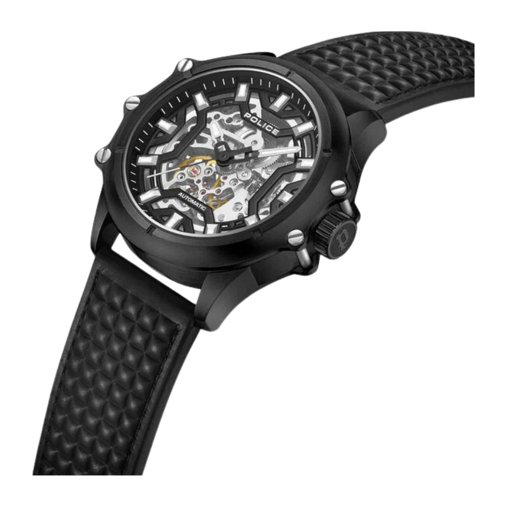 Police Men's Luang KL Rahul Edition Automatic Watch Textured Leather ...