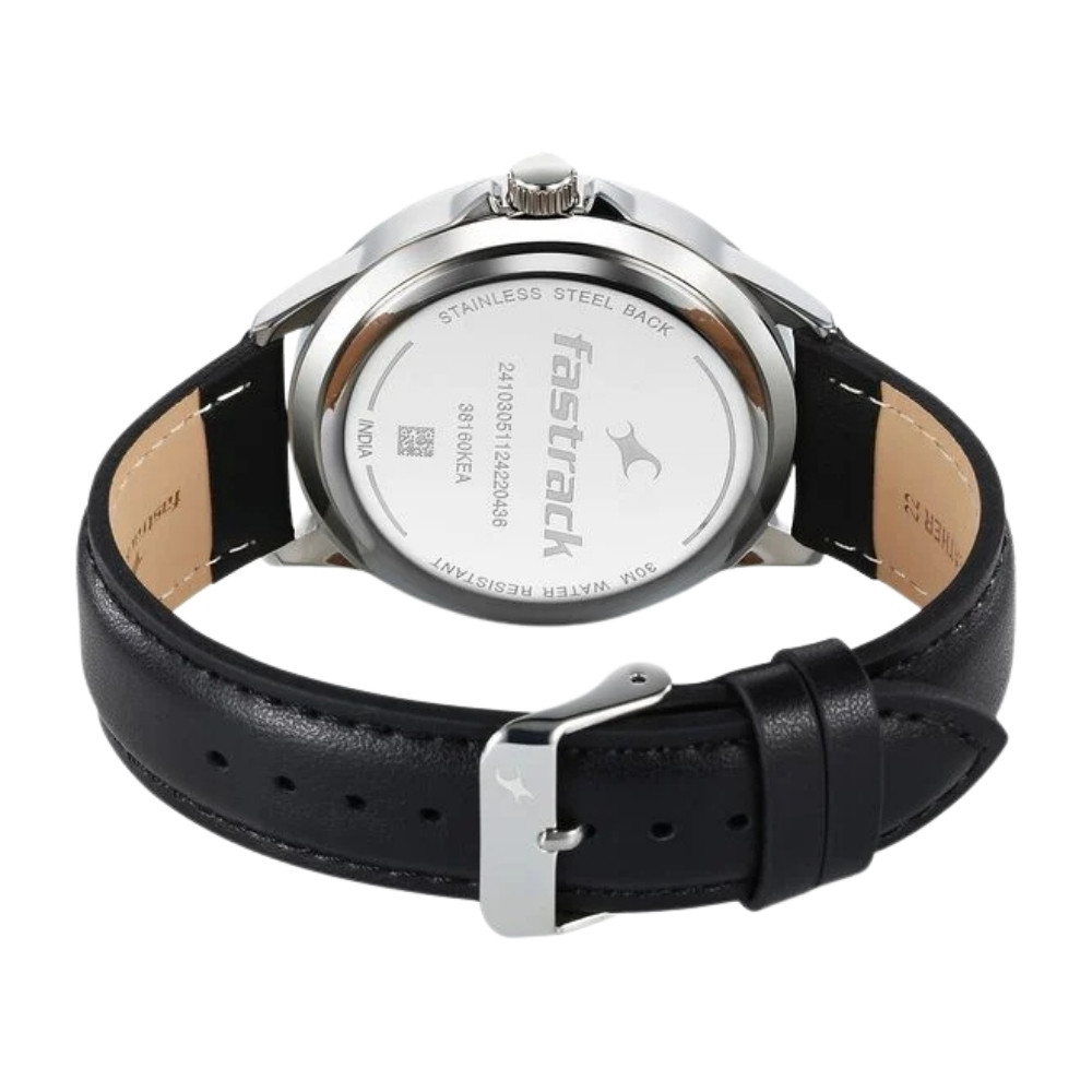 Fastrack Stunners X Quartz Analog Black Dial Leather Strap Watch For ...