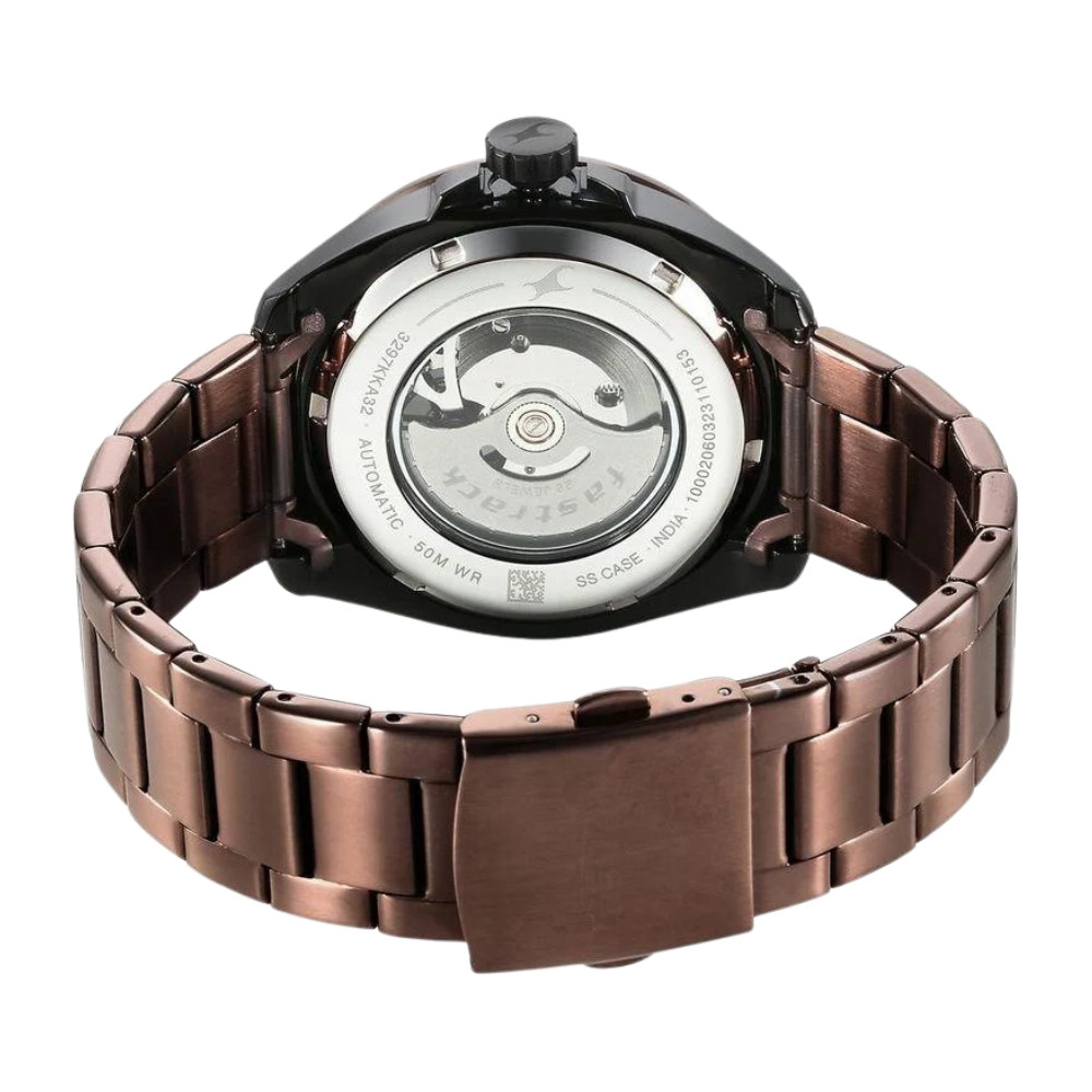 Fastrack Automatics Black Dial Stainless Steel Strap Watch for Guys ...