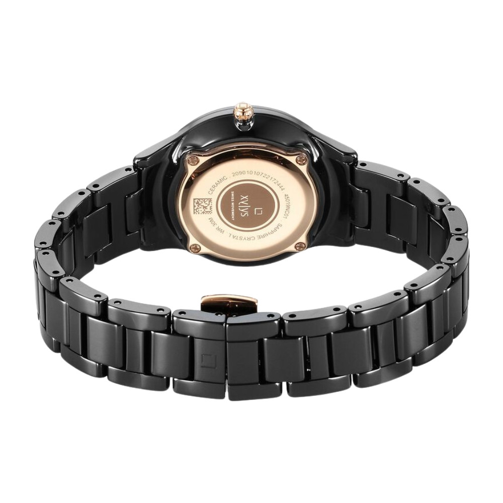 Xylys Black Dial Ceramic Strap Watch for Women NR45019NC01E