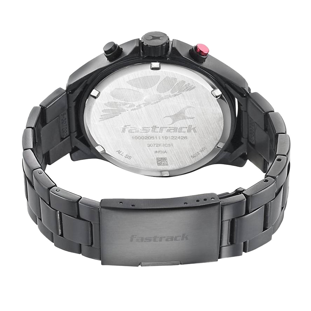 Fastrack Hitlist Quartz Chronograph Black Dial Stainless Steel Strap ...