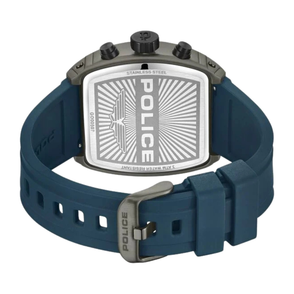 Police Chronograph Blue Dial Blue Color Silicone Strap Watch For Men ...