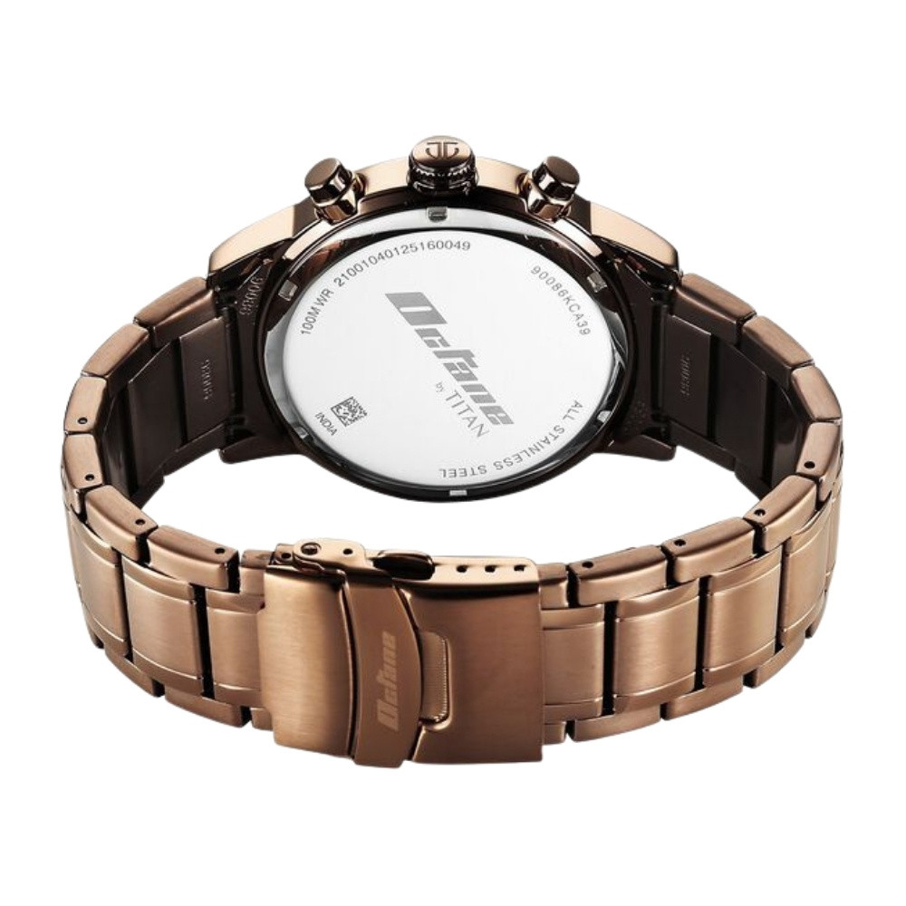 Titan Octane Primal Quartz Chronograph Brown Dial Brown Stainless Steel ...