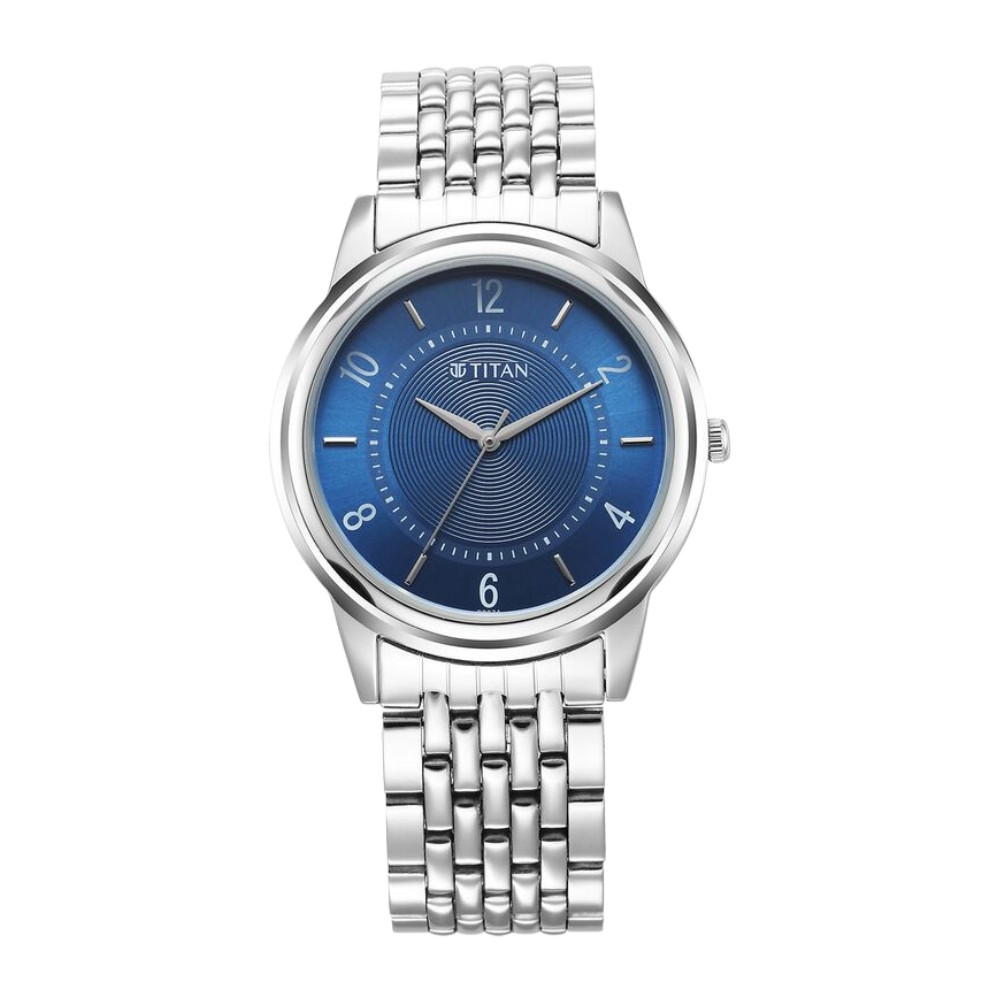Titan Karishma Zing Quartz Analog Blue Dial Stainless Steel Strap Watch ...